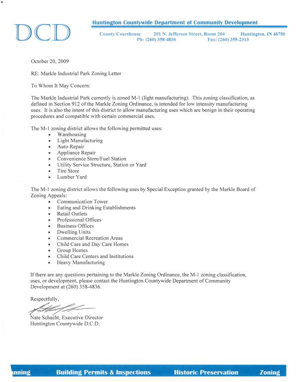 Markle Industrial Park Zoning Letter Changeme markle-industrial-park-zoning-letter-changeme